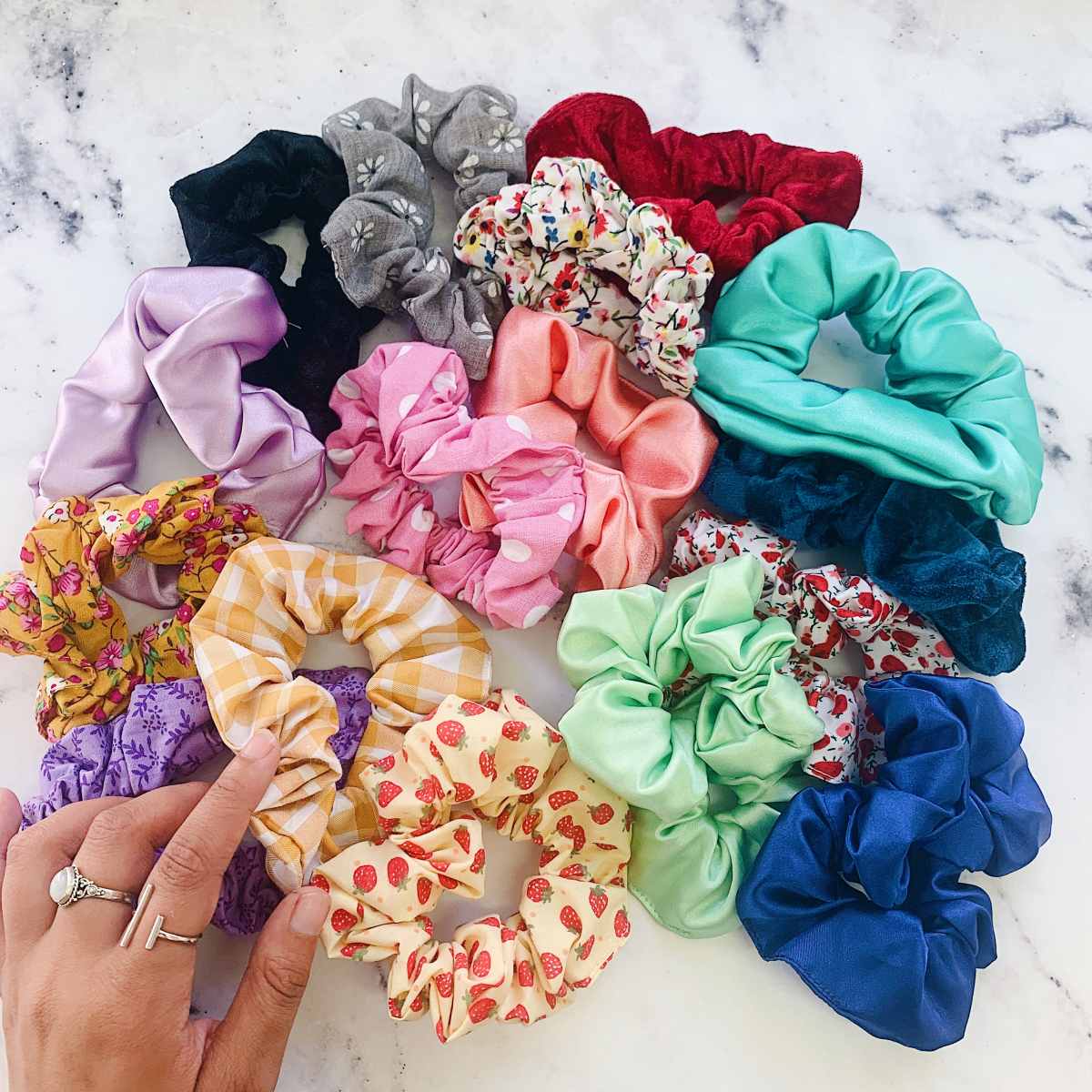Random Colourful Scrunchies - 2 Pieces